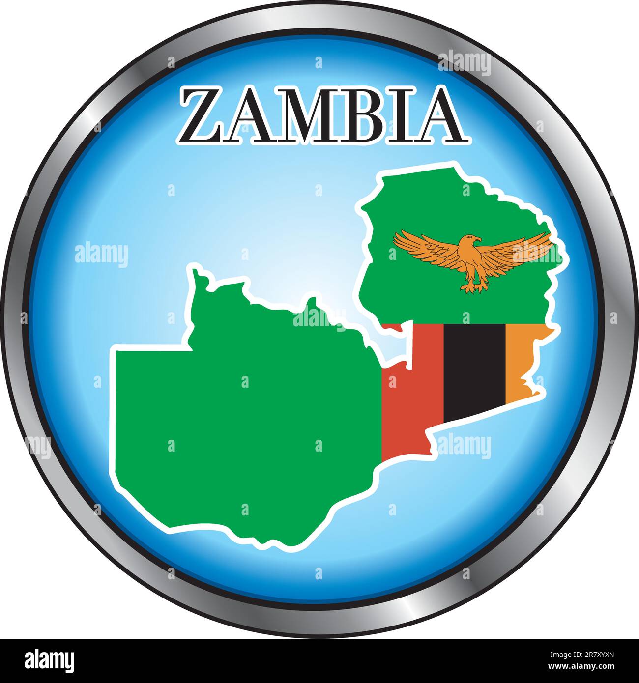 Vector Illustration for the country of Zambia Round Button Stock Vector ...