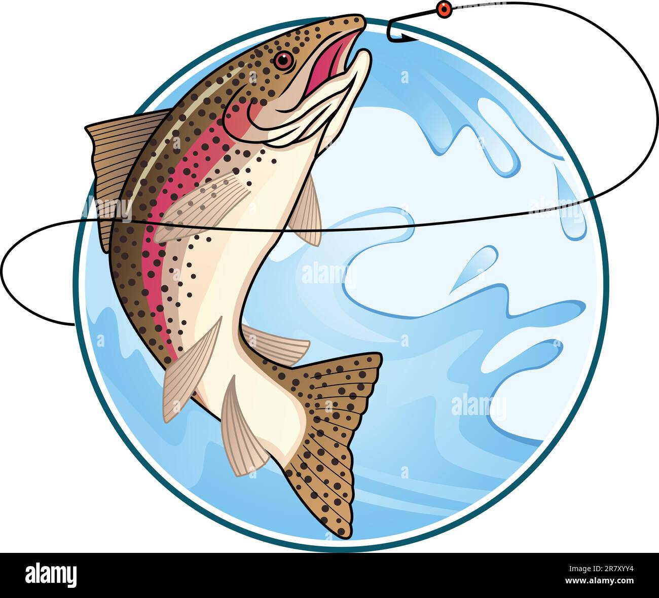 Rainbow trout swimming Stock Vector Images - Alamy