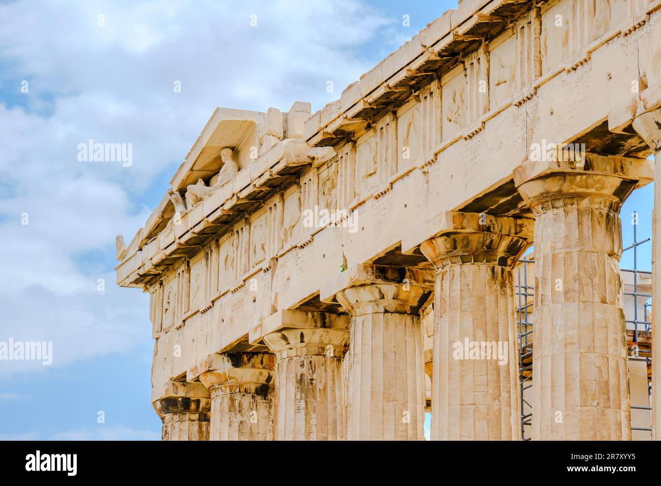 Ancient temple Parthenon in Acropolis Athens Greece, facade Stock Photo ...