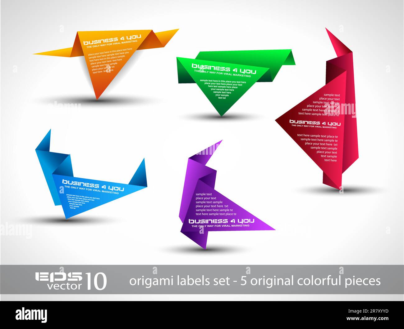 Origami triangle style speech Banner . All shadows are transparent ...