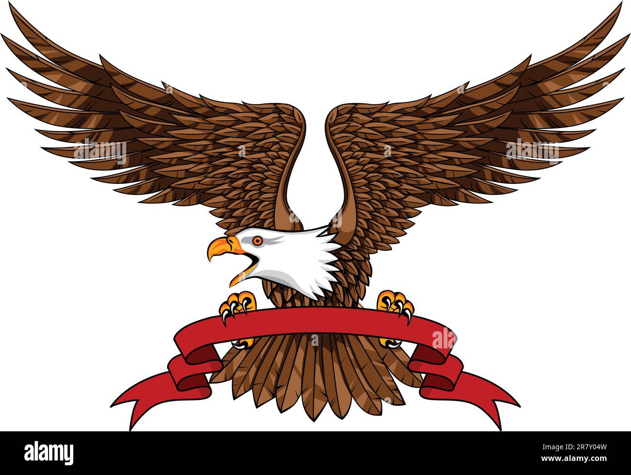 Vector Illustration Of Eagle with emblem and shield Stock Vector Image ...