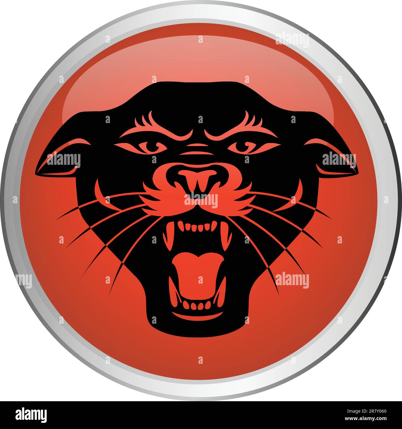 Vector Illustration Of Black Panther Head Button Stock Vector Image ...