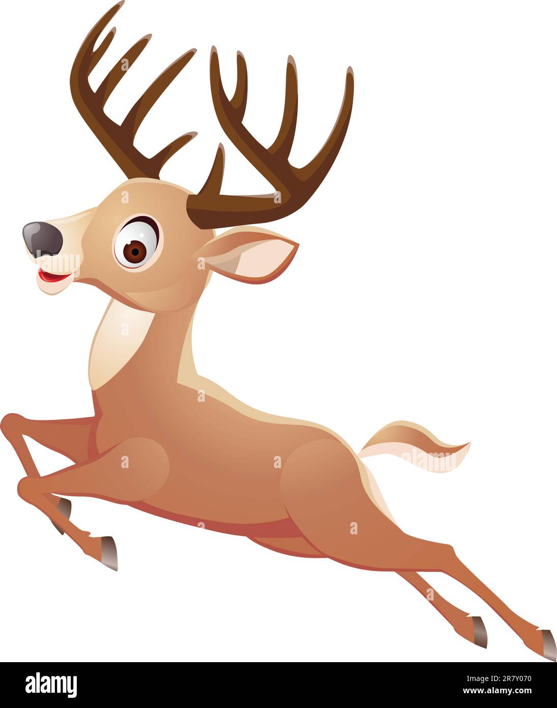 Vector Illustration Of Deer Cartoon Stock Vector Image & Art - Alamy