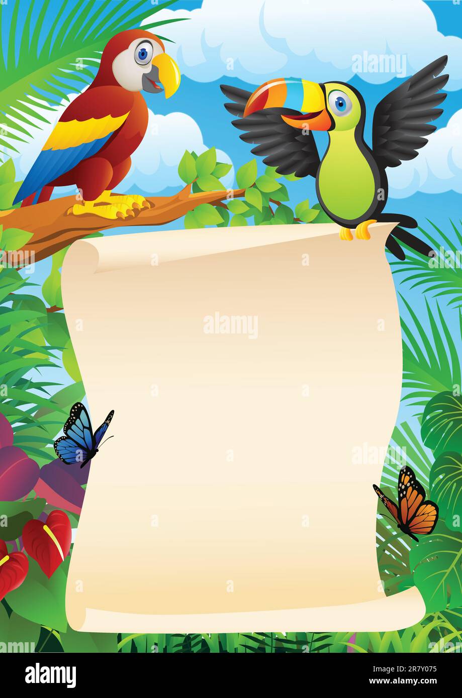 Vector Illustration Bird With Blank Sign Stock Vector Image & Art - Alamy