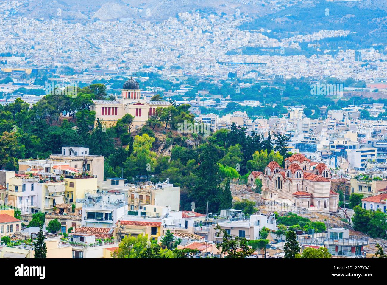 View of the Plaka and Monastiraki districts and Mount Lycabettus from ...