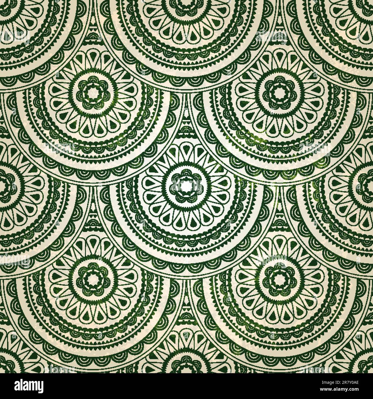 vector seamless eastern floral background in green Stock Vector Image ...