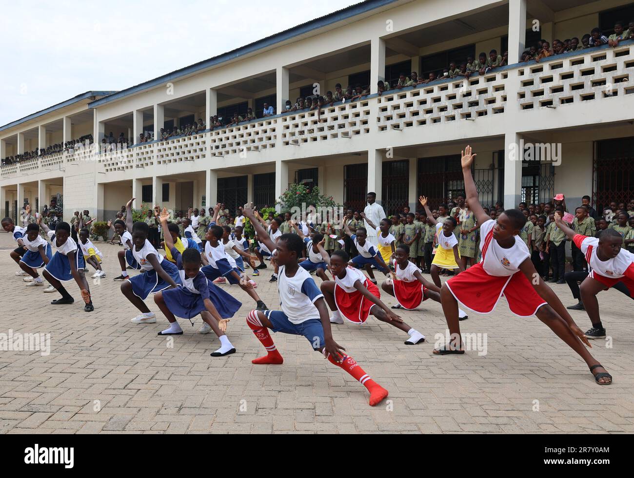 Cape Coast, Ghana. 17th June, 2023. Students perform Chinese martial ...