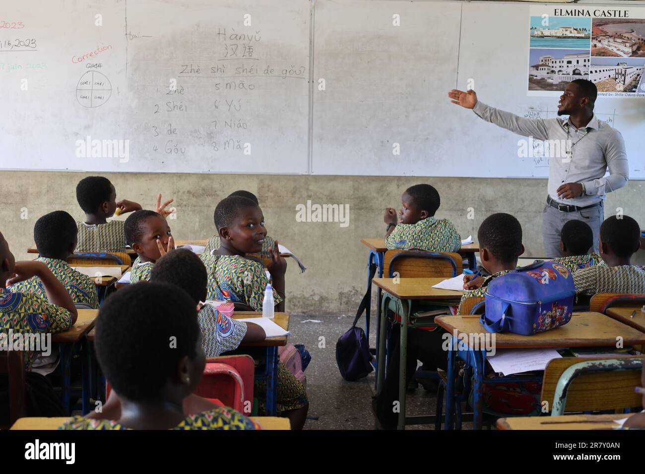 Cape Coast, Ghana. 17th June, 2023. Students have Chinese language ...