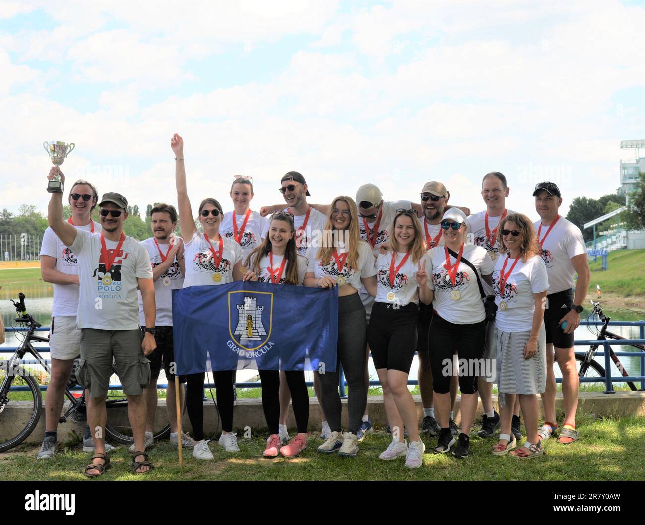 The croatian team celebrates the victory hi-res stock photography and ...