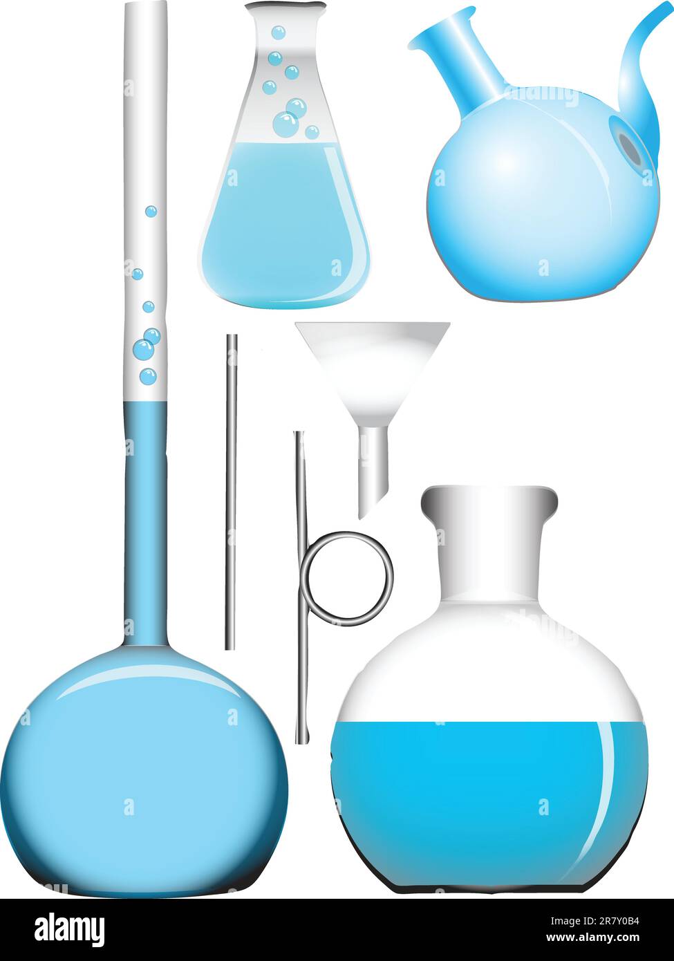 A set of chemical retorts and flasks. Vector illustration Stock Vector ...
