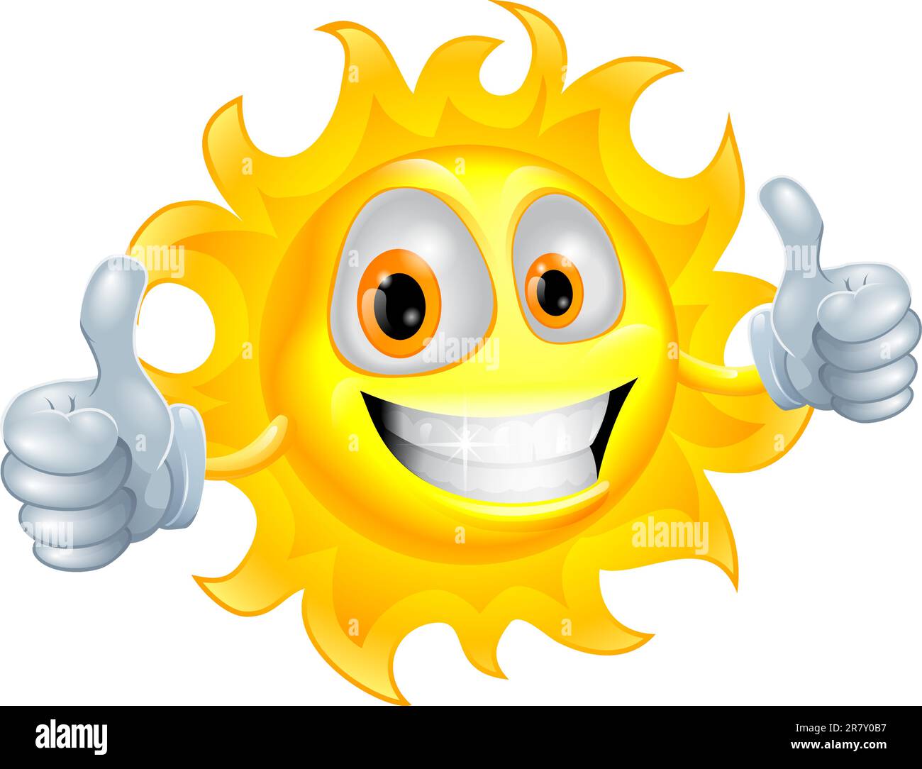 A sun cartoon mascot giving a double thumbs up Stock Vector Image & Art ...