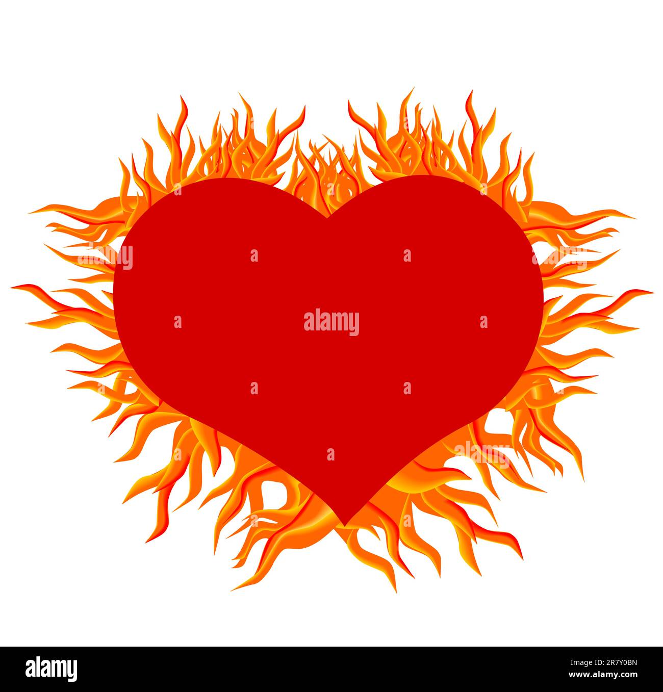 Illustration of valentines heart with fire flames Stock Vector Image ...