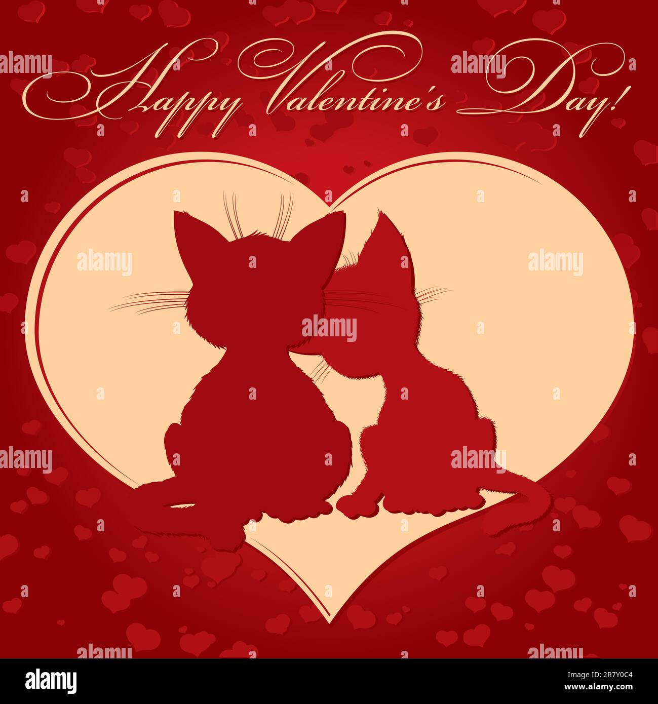 Valentine's day card with cats Stock Vector Image & Art - Alamy