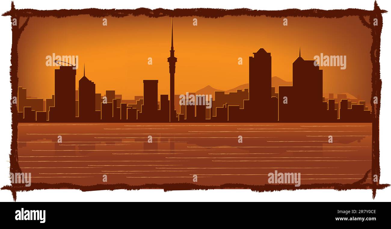 Auckland city skyline illustration hi-res stock photography and images - Alamy