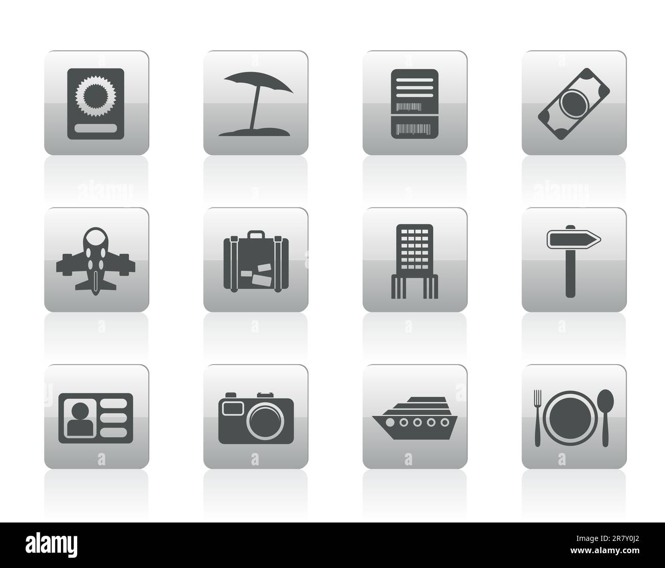Business trip icons set Stock Vector Images - Alamy