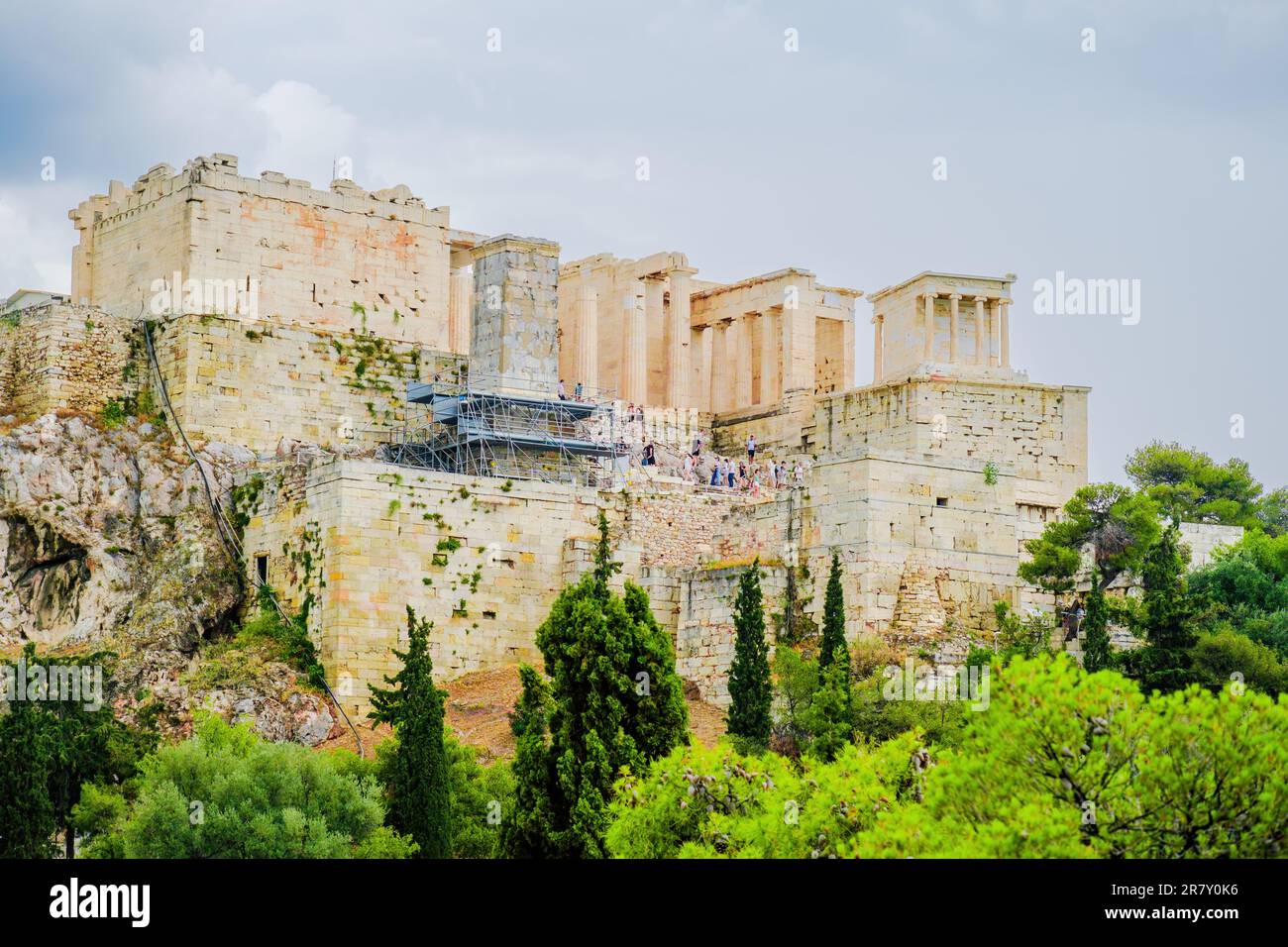 Ancient temple Parthenon in Acropolis Athens Greece, facade Stock Photo ...