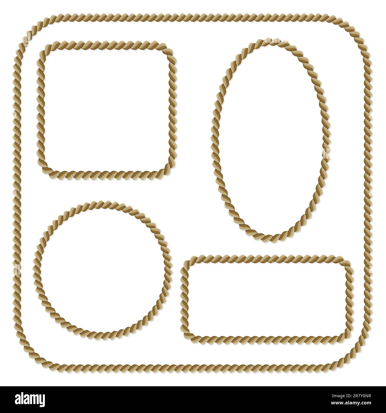 Set the framework of the rope on a white background Stock Vector Image ...