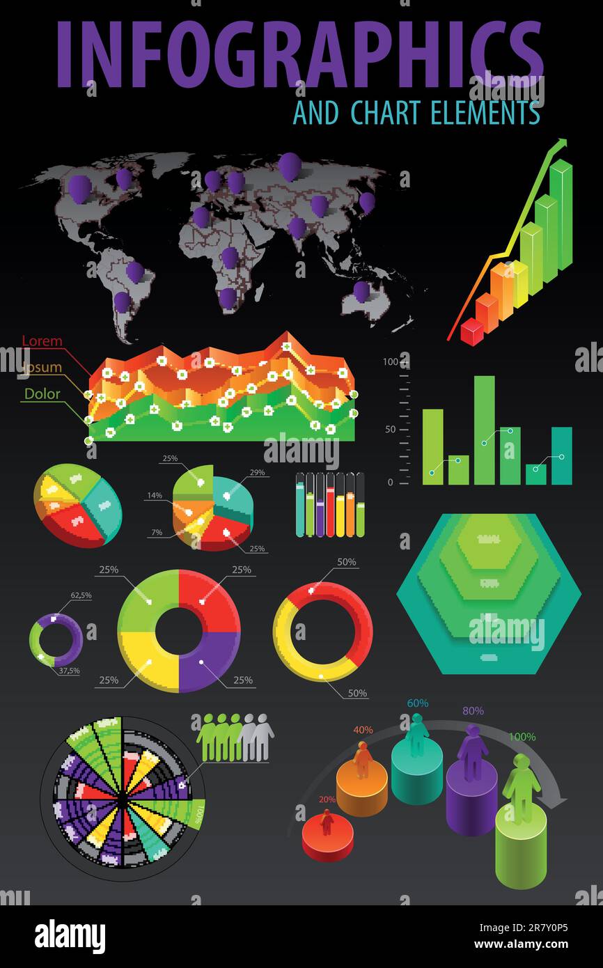 Set elements of infographics. World Map and Information Graphics ...