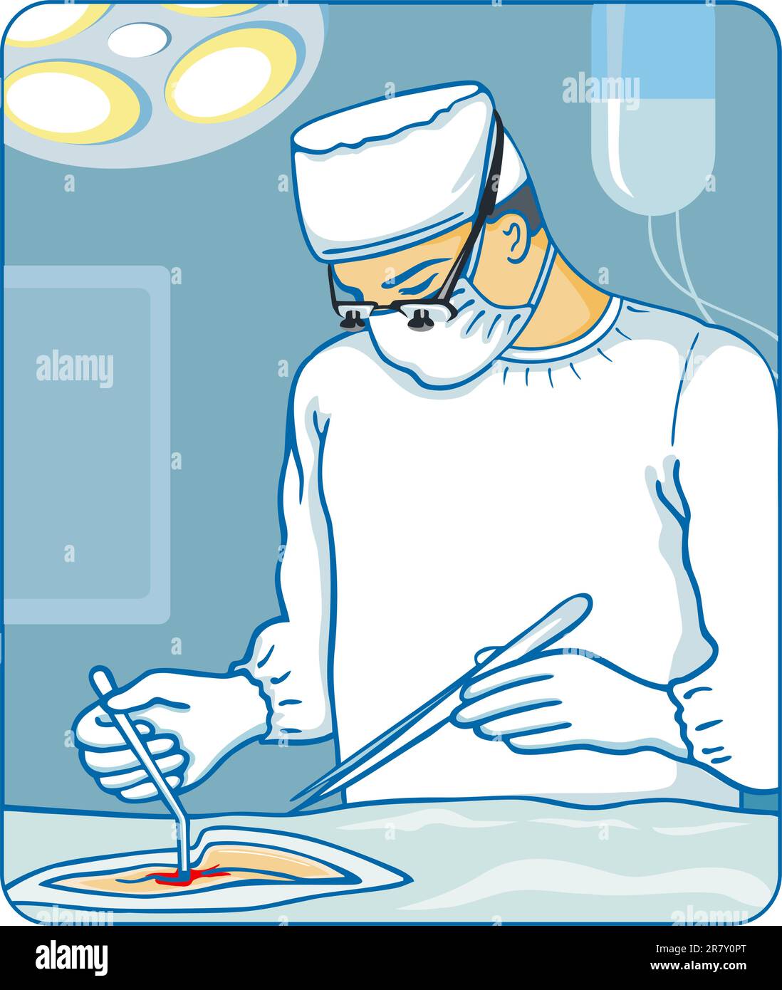 Vector illustration of surgeon in operation room Stock Vector Image ...