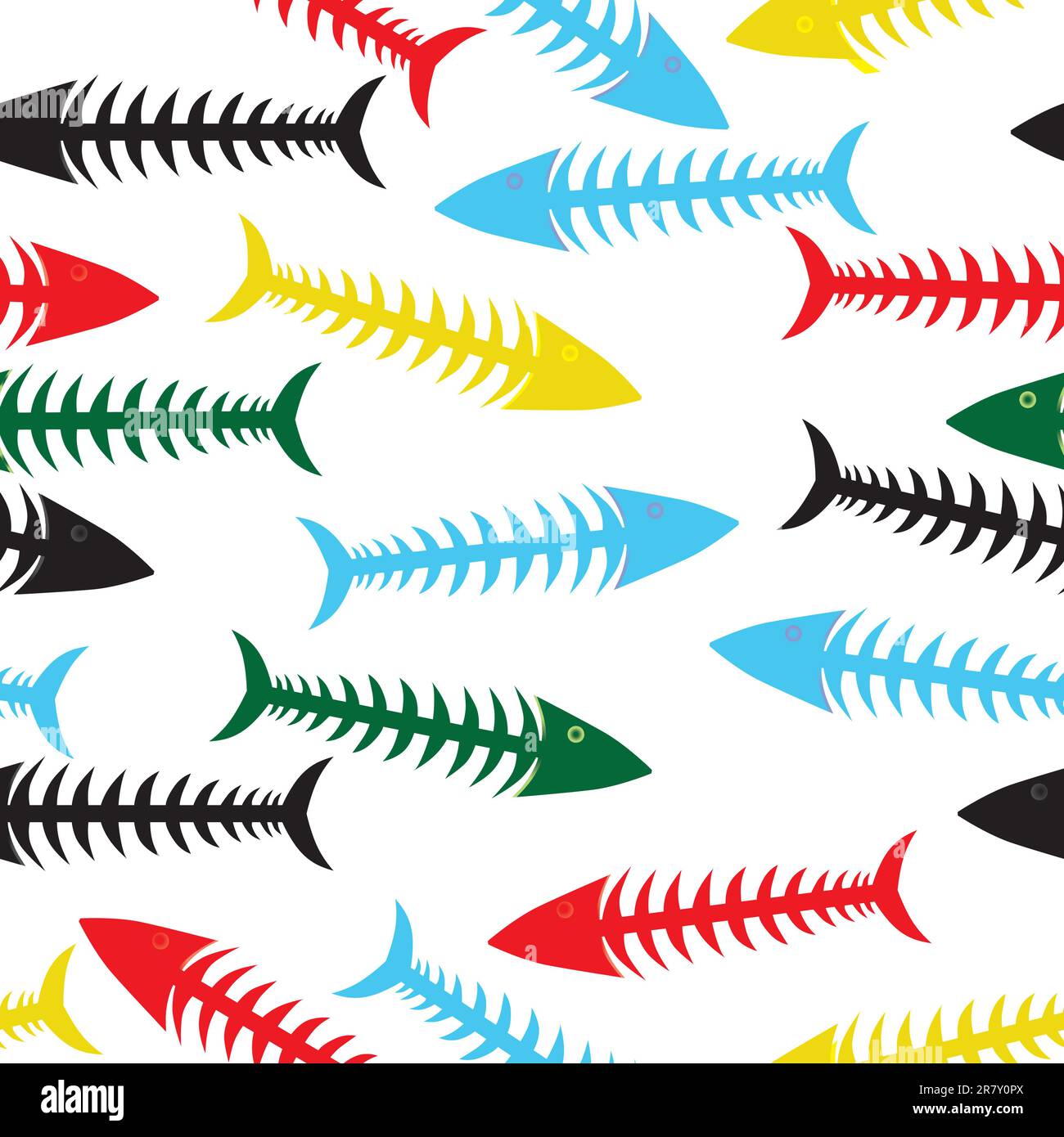 Fishbone background. Vector fish bone seamless illustration. Sea ...
