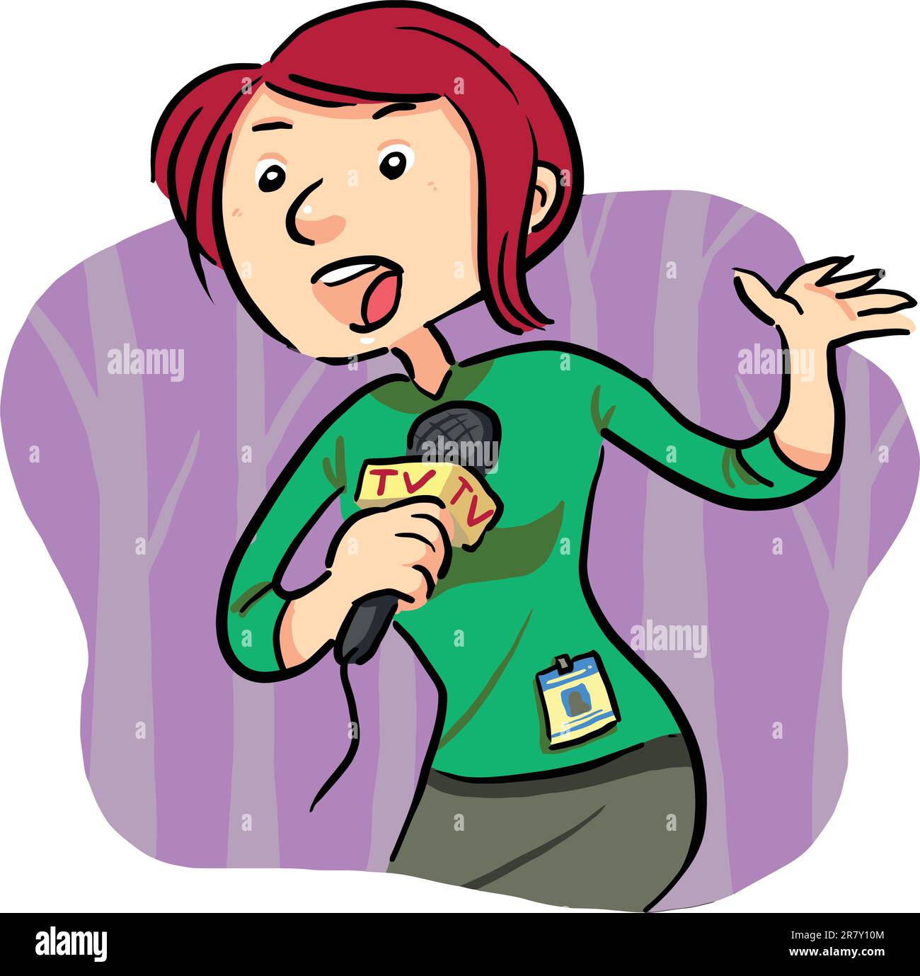 Female news reporter Stock Vector Images - Alamy