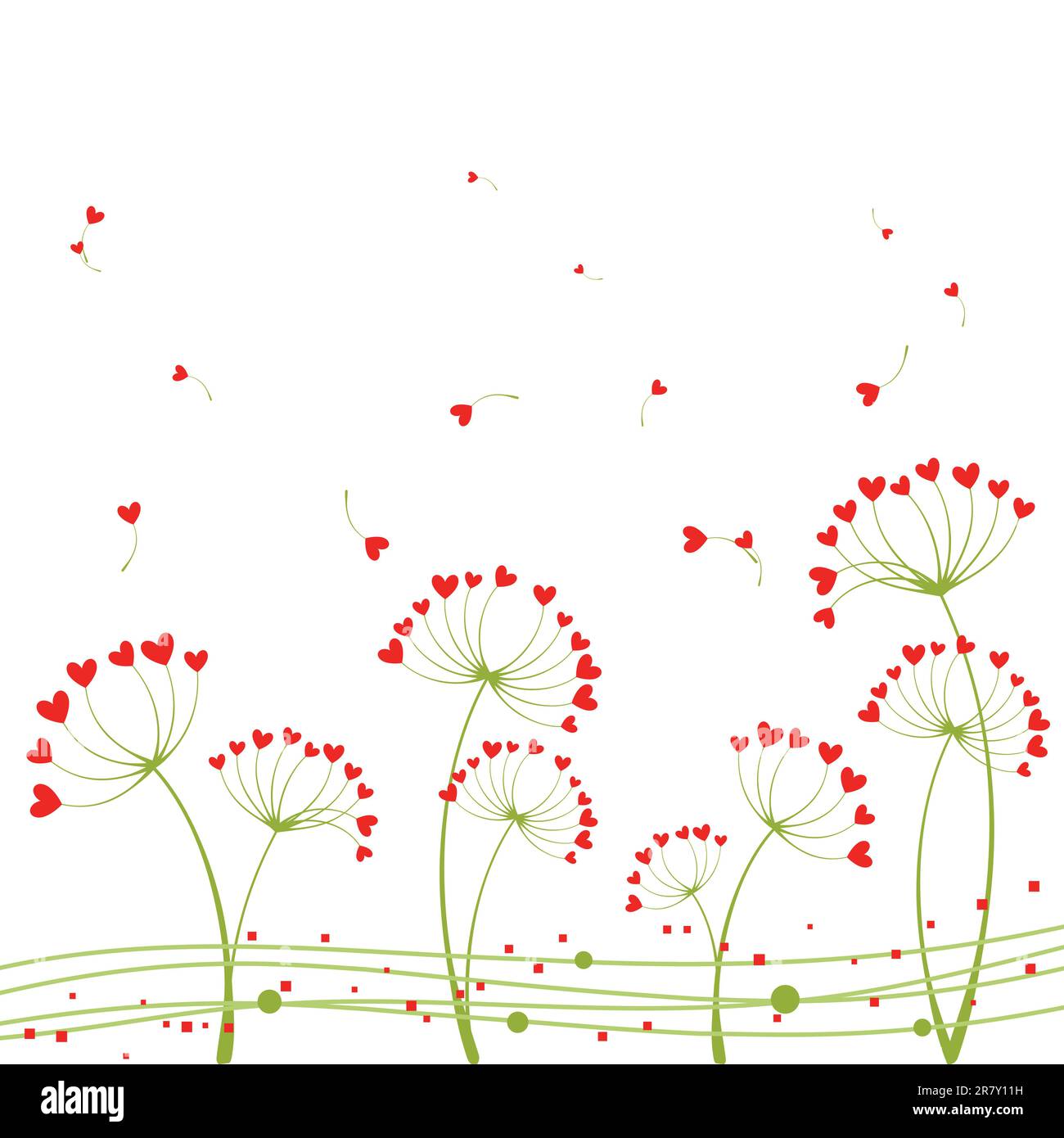 Abstract springtime love flower greeting card Stock Vector Image & Art ...