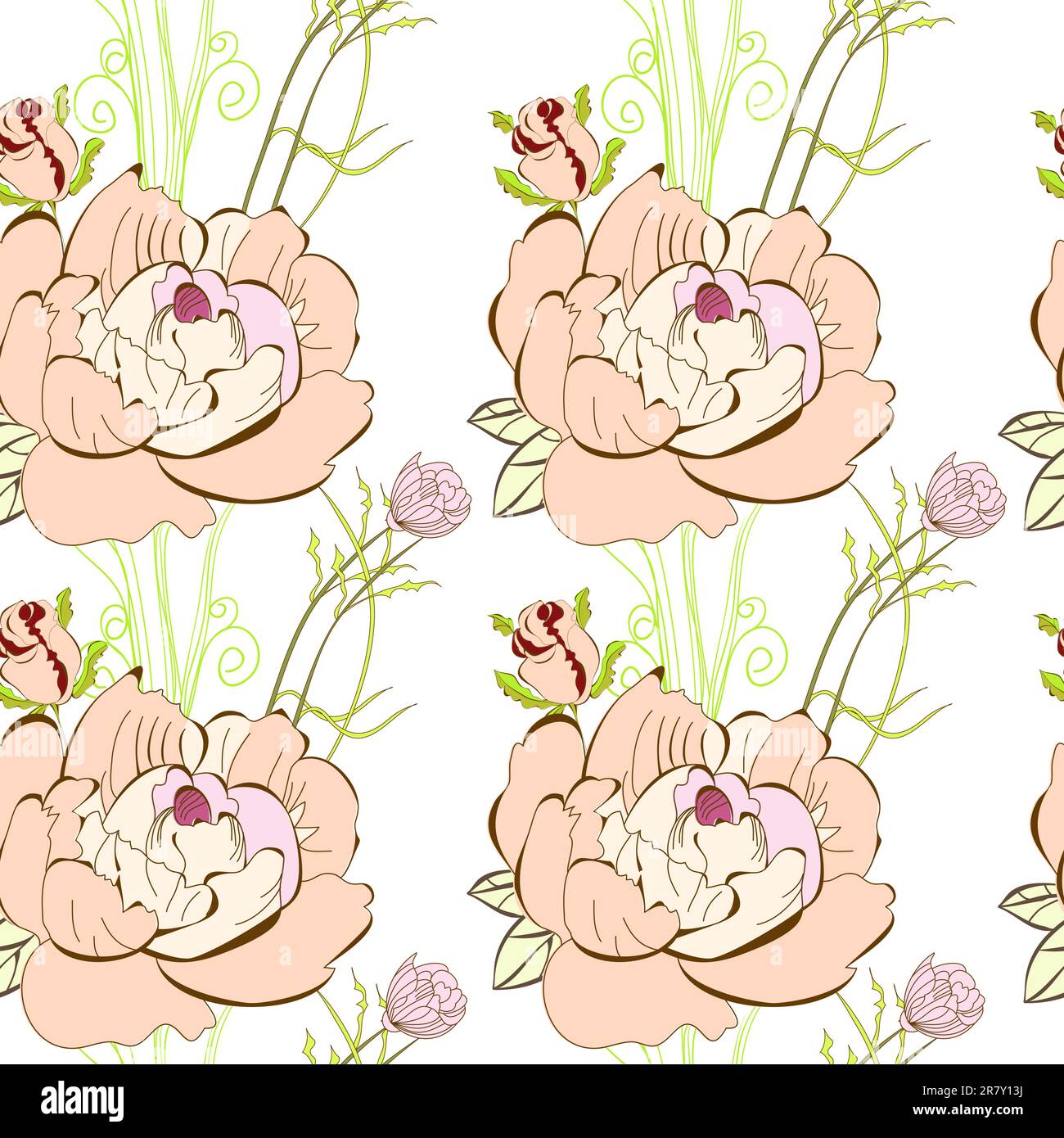Pink rose beautiful flowers Stock Vector Images - Alamy
