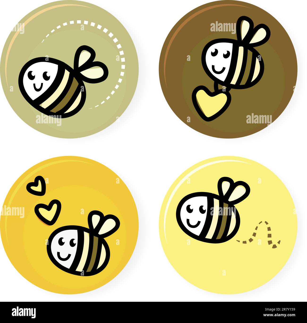Colorful drawing cute bee happy Stock Vector Images - Alamy