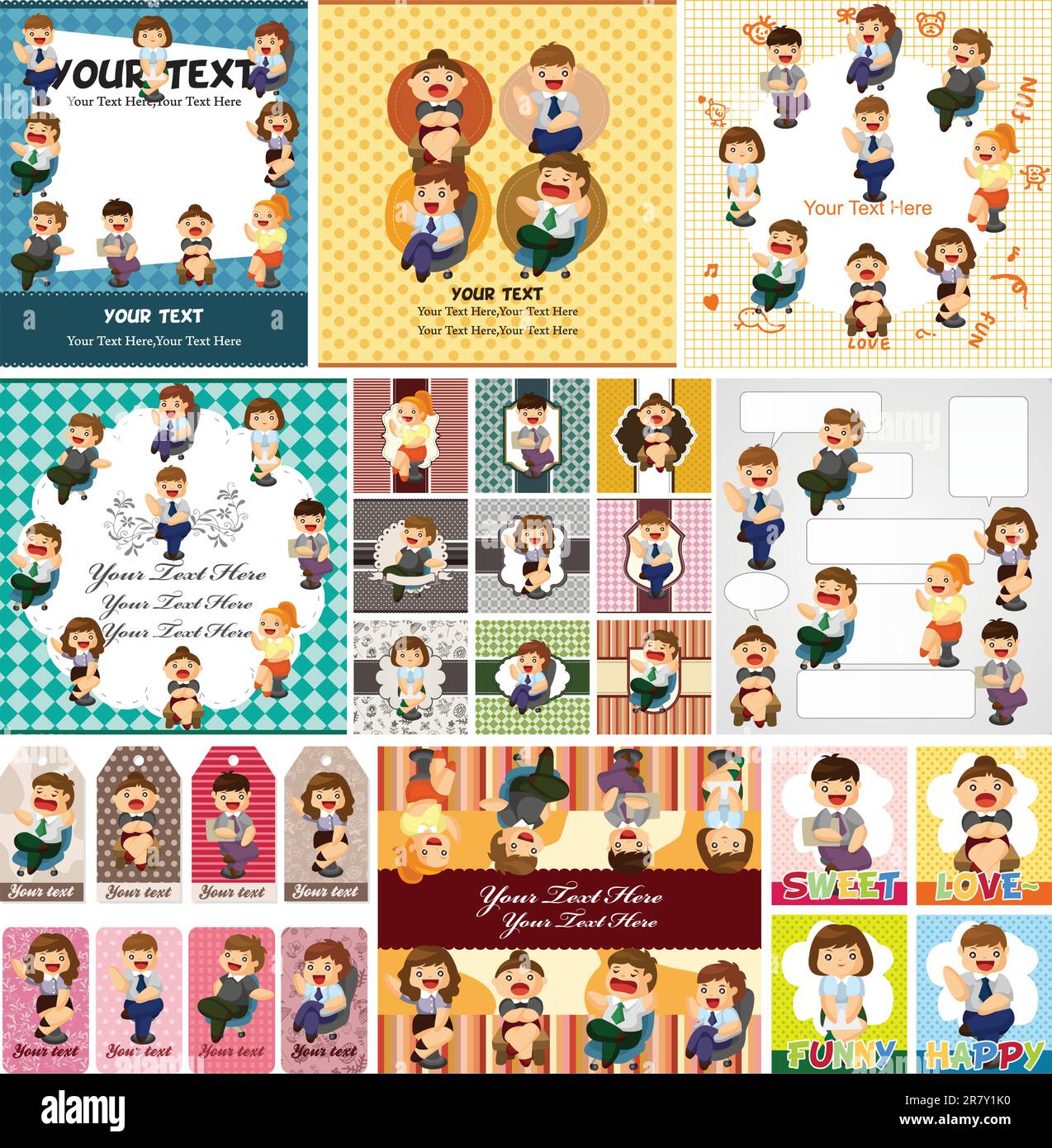 happy office worker card Stock Vector Image & Art - Alamy