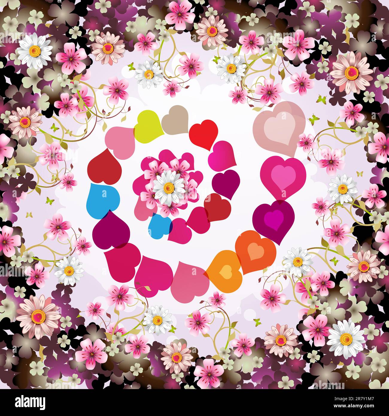 Valentine's day card with flowers Stock Vector Image & Art - Alamy