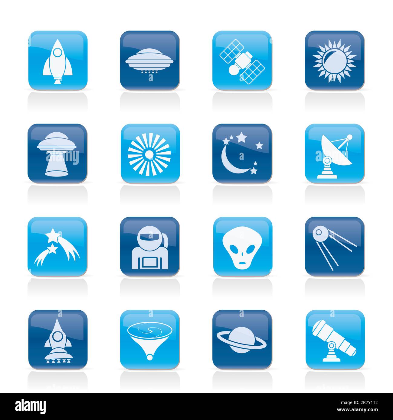 astronautics, space and universe icons - vector icon set Stock Vector ...