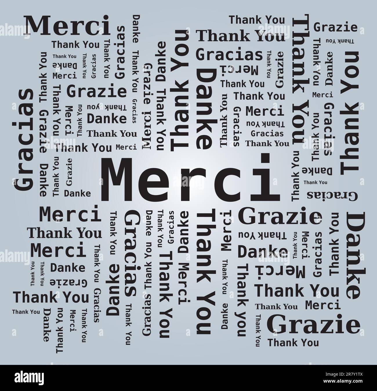Thank You Word Cloud in Different Languages - 5 Languages, English ...