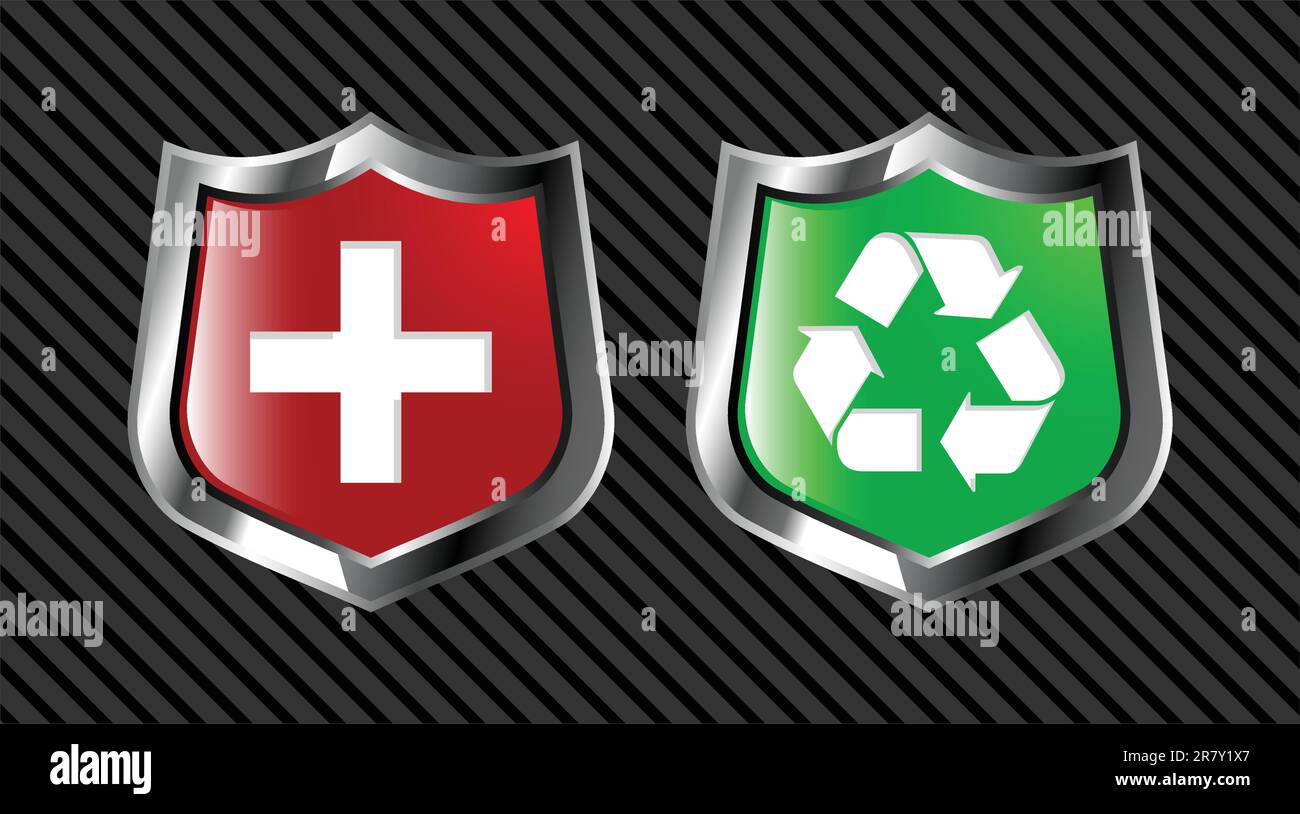 the set vector red and green shield Stock Vector Image & Art - Alamy