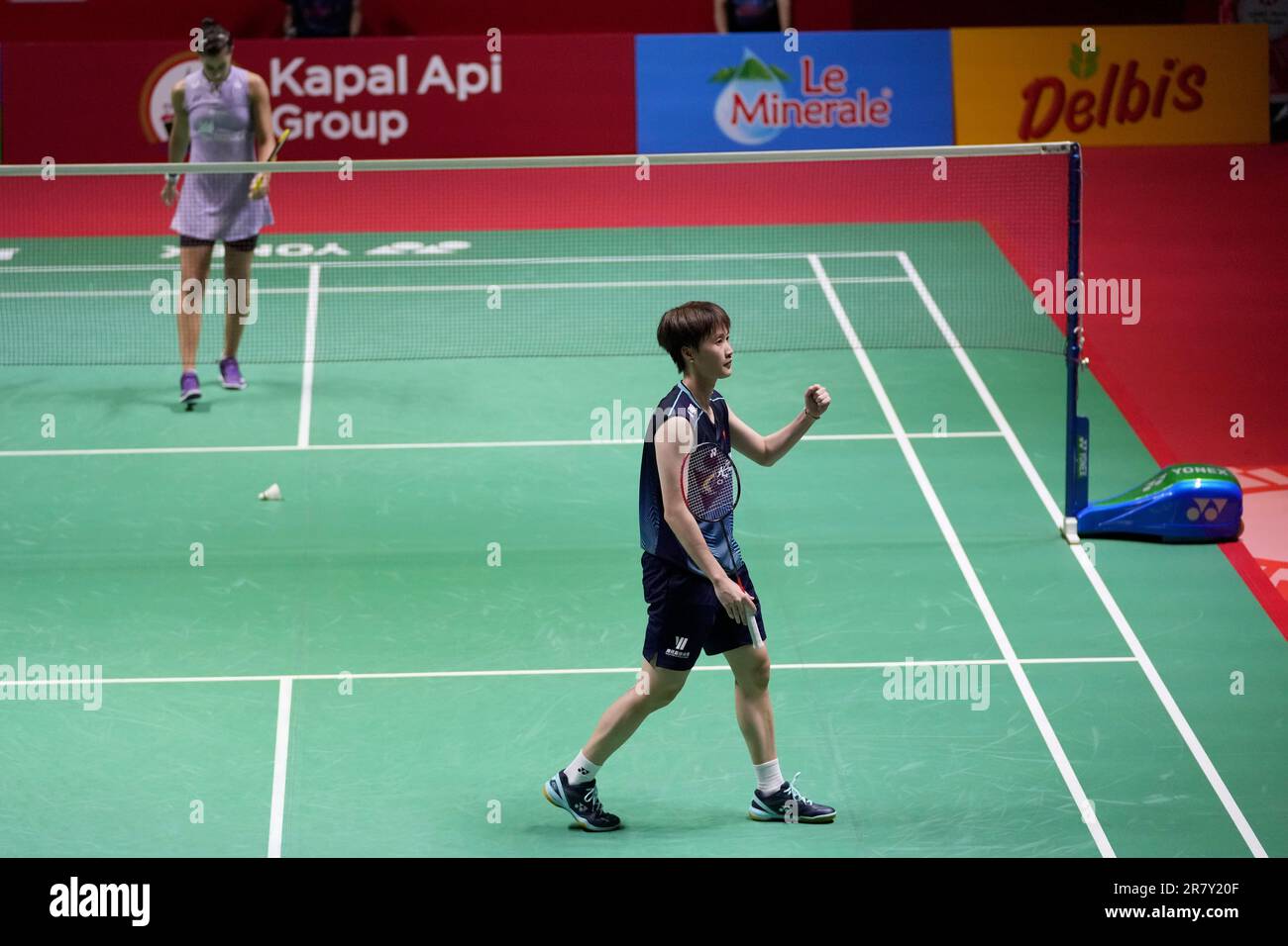 China's Chen Yu Fei, right, celebrates after scoring a point against ...