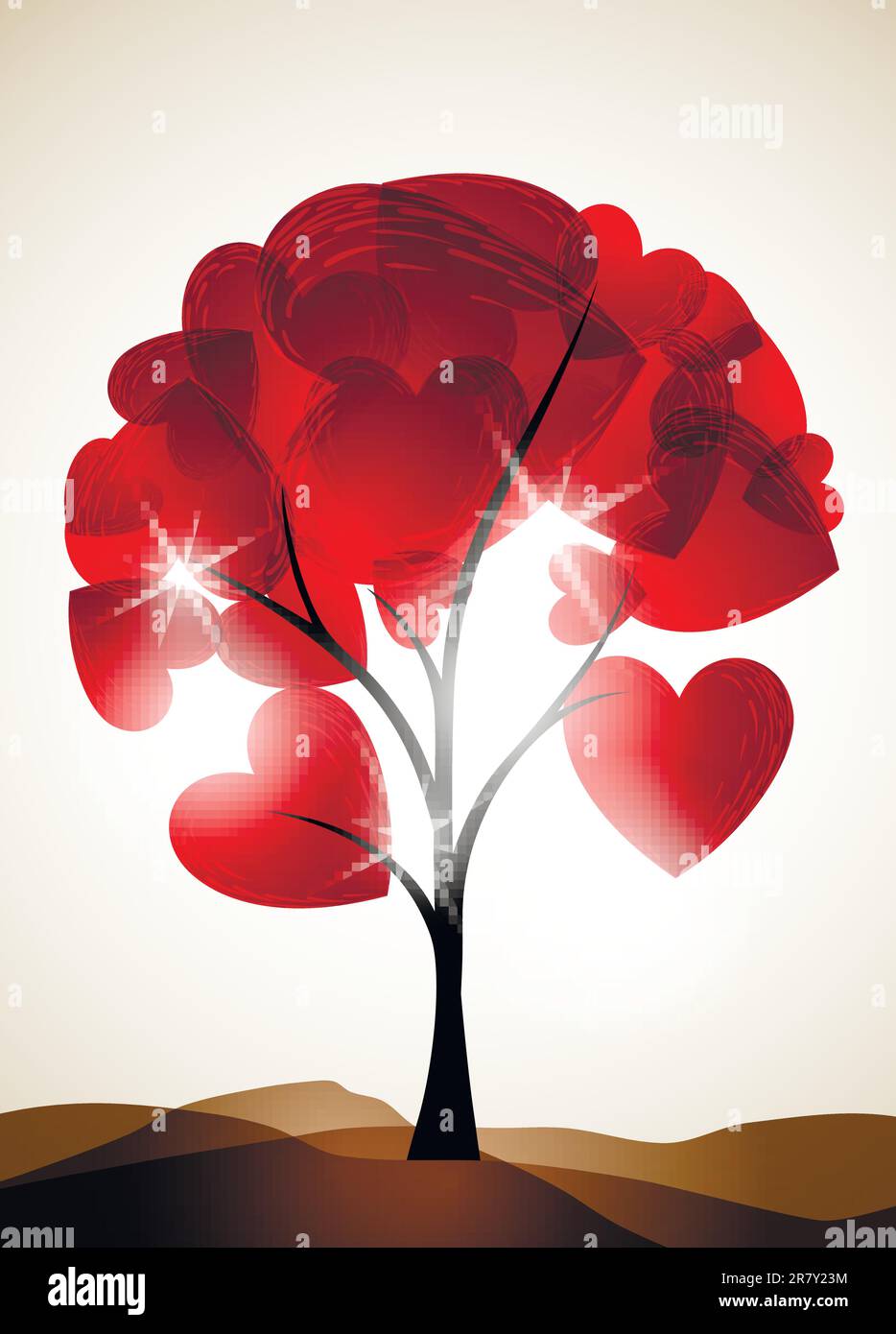 Valentine tree Stock Vector Images - Alamy