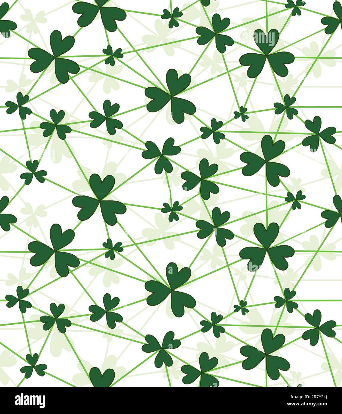 Seamless flower shamrock leaves. Background clover vector. Green ...
