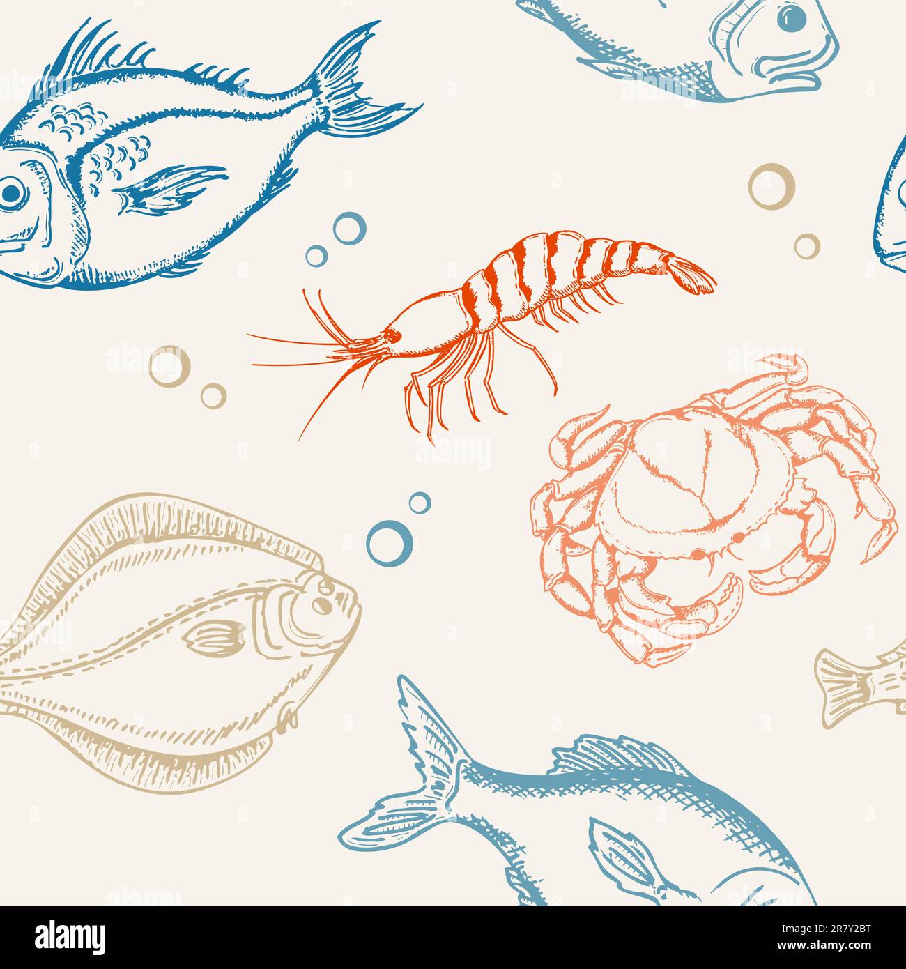Crab pattern seamless design hi-res stock photography and images - Alamy