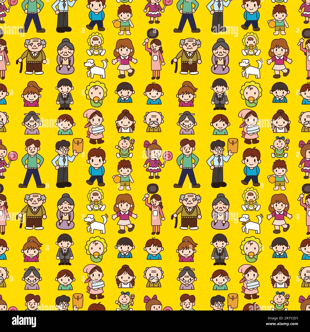 Family girl families grandparent grandchild Stock Vector Images - Alamy