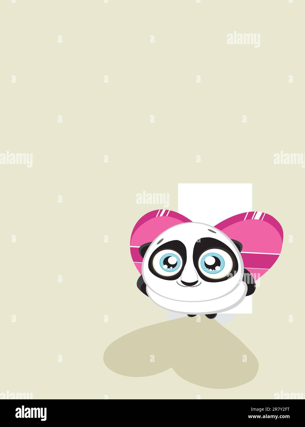 Cute panda hiding heart shaped gift box with copy space 5000x6553 ...