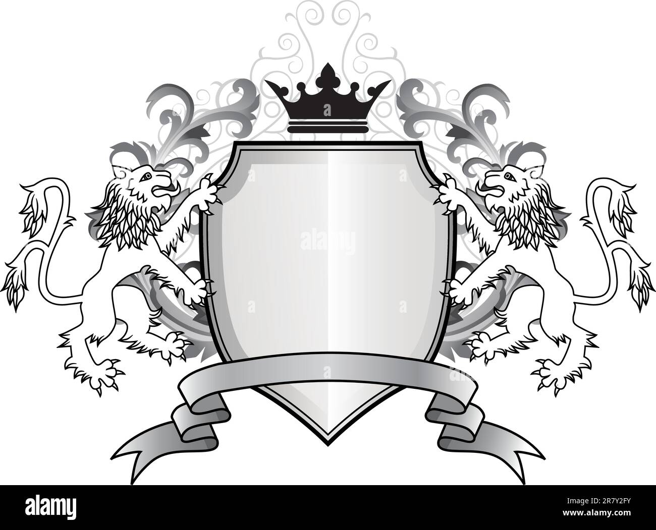 Vector Illustration Heraldic lion with shield Stock Vector Image & Art ...