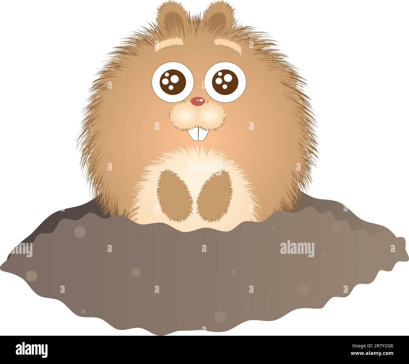 Little groundhog peeking out of their burrows. Vector illustration ...