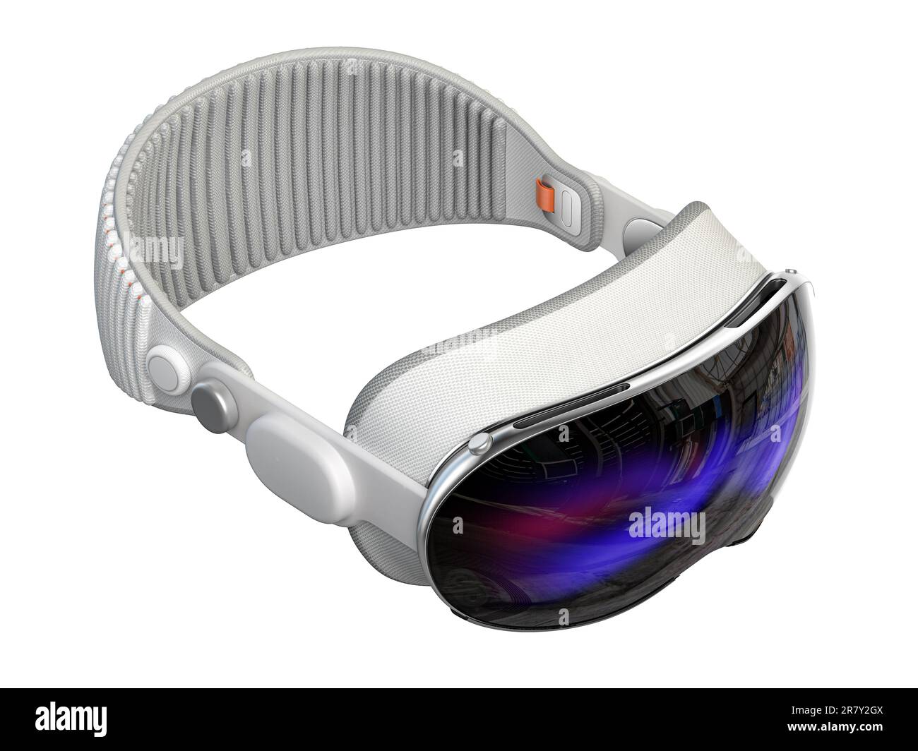 Virtual reality VR headset isolated on white background. 3d ...