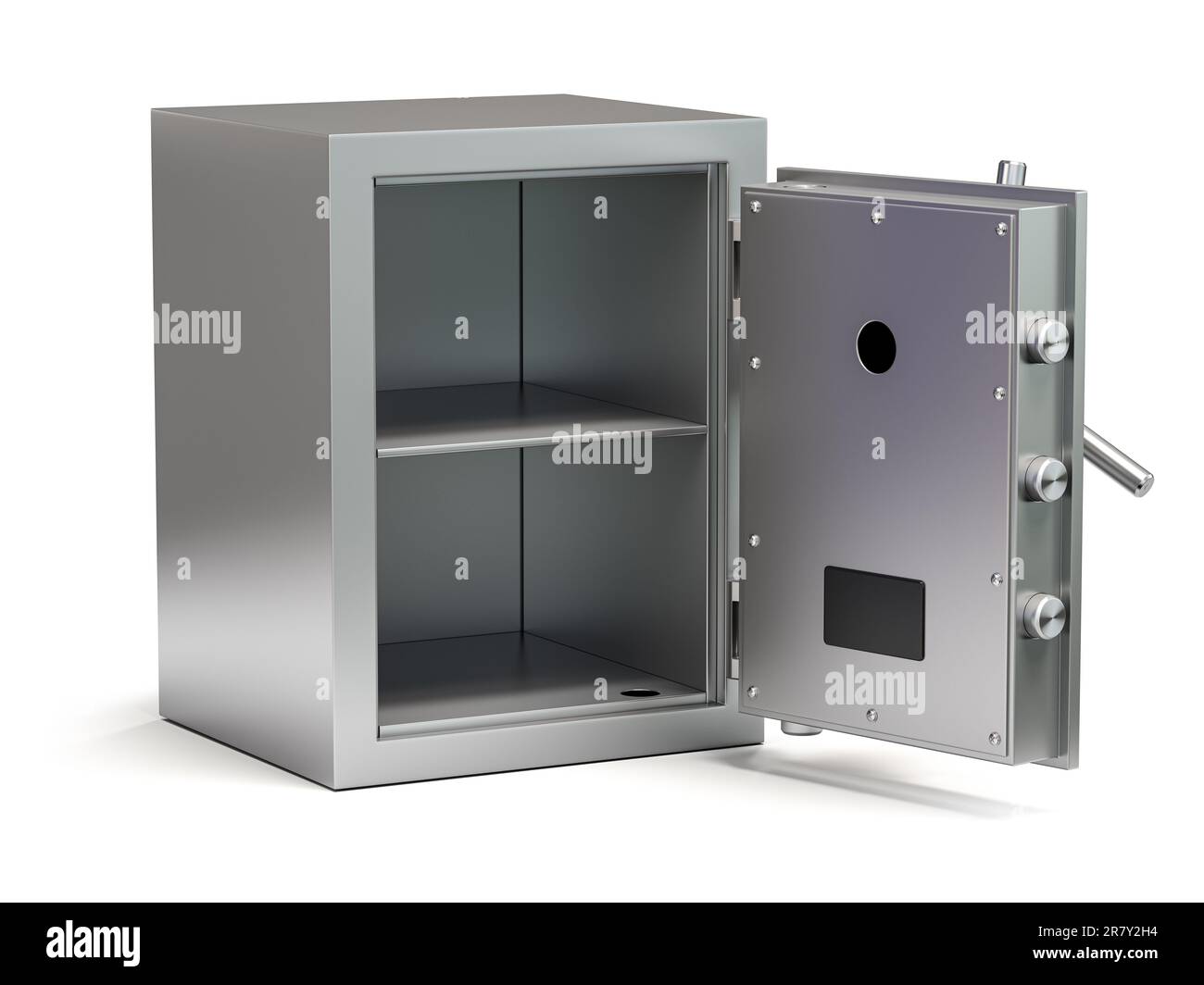 Empty bank vault safe isolated on white. Security and protection. 3d ...