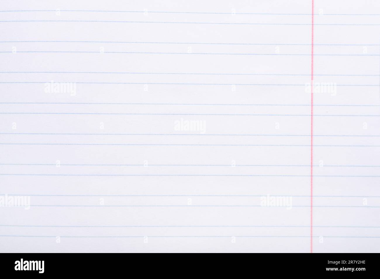 A white lined page from a study notebook Stock Photo - Alamy