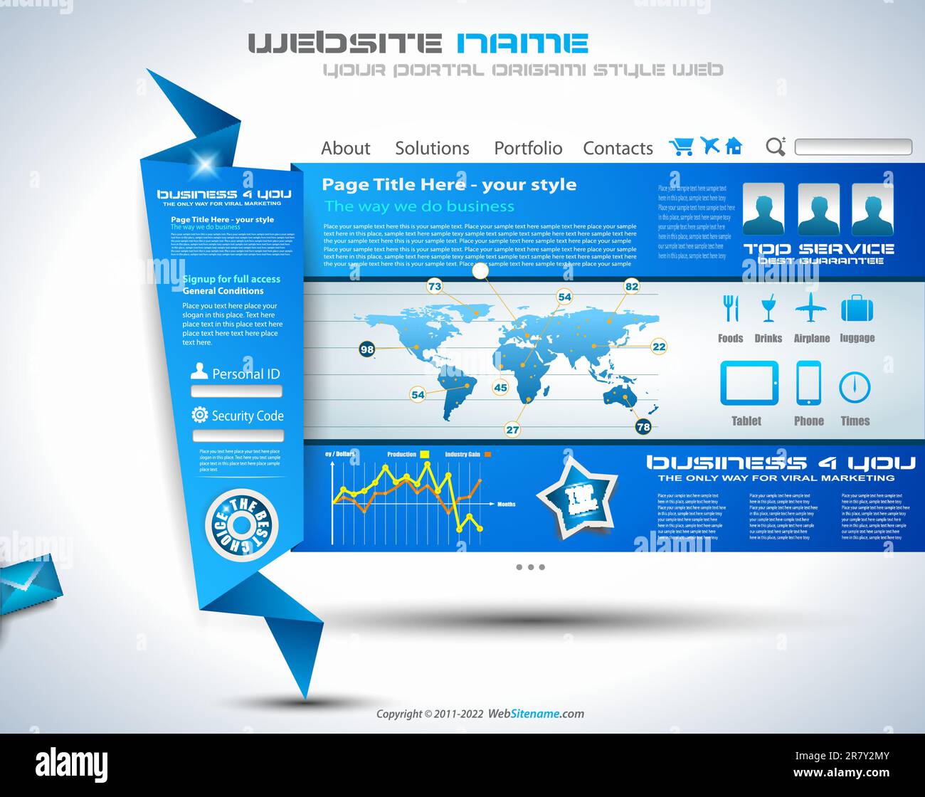 Origami Website - Elegant Design for Business Presentations. Template ...