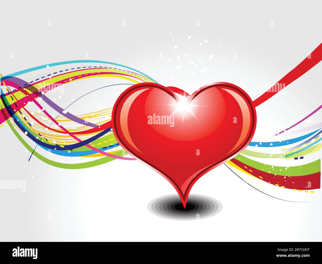 abstract colorful wave with heart vector illustration Stock Vector ...