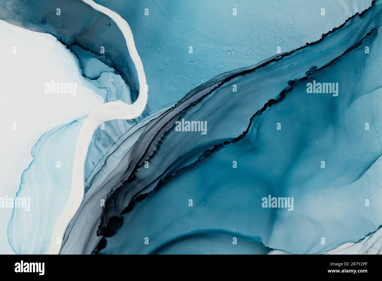 Blue marbled alcohol ink drawing effect. Illustration backdrop Stock ...