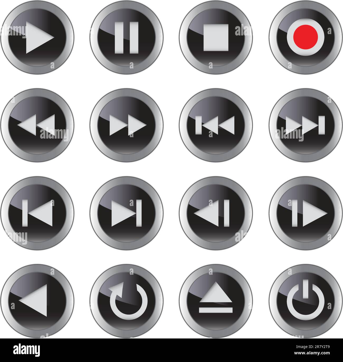 Electronic button icon play player Cut Out Stock Images & Pictures - Alamy