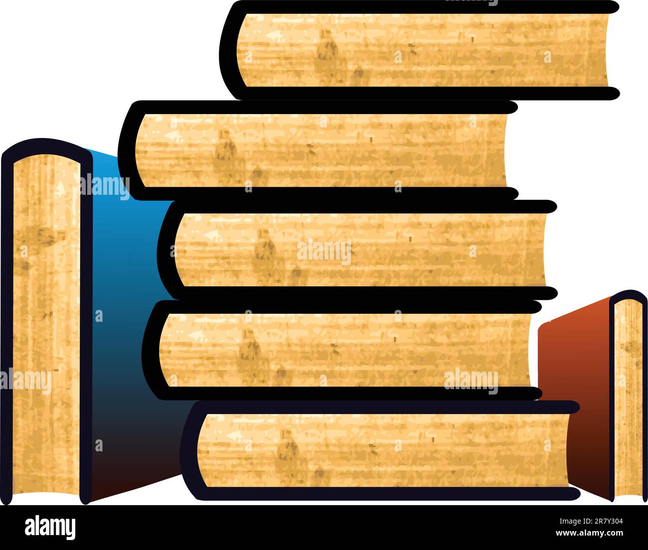 Vector old vintage books isolated over white background Stock Vector ...