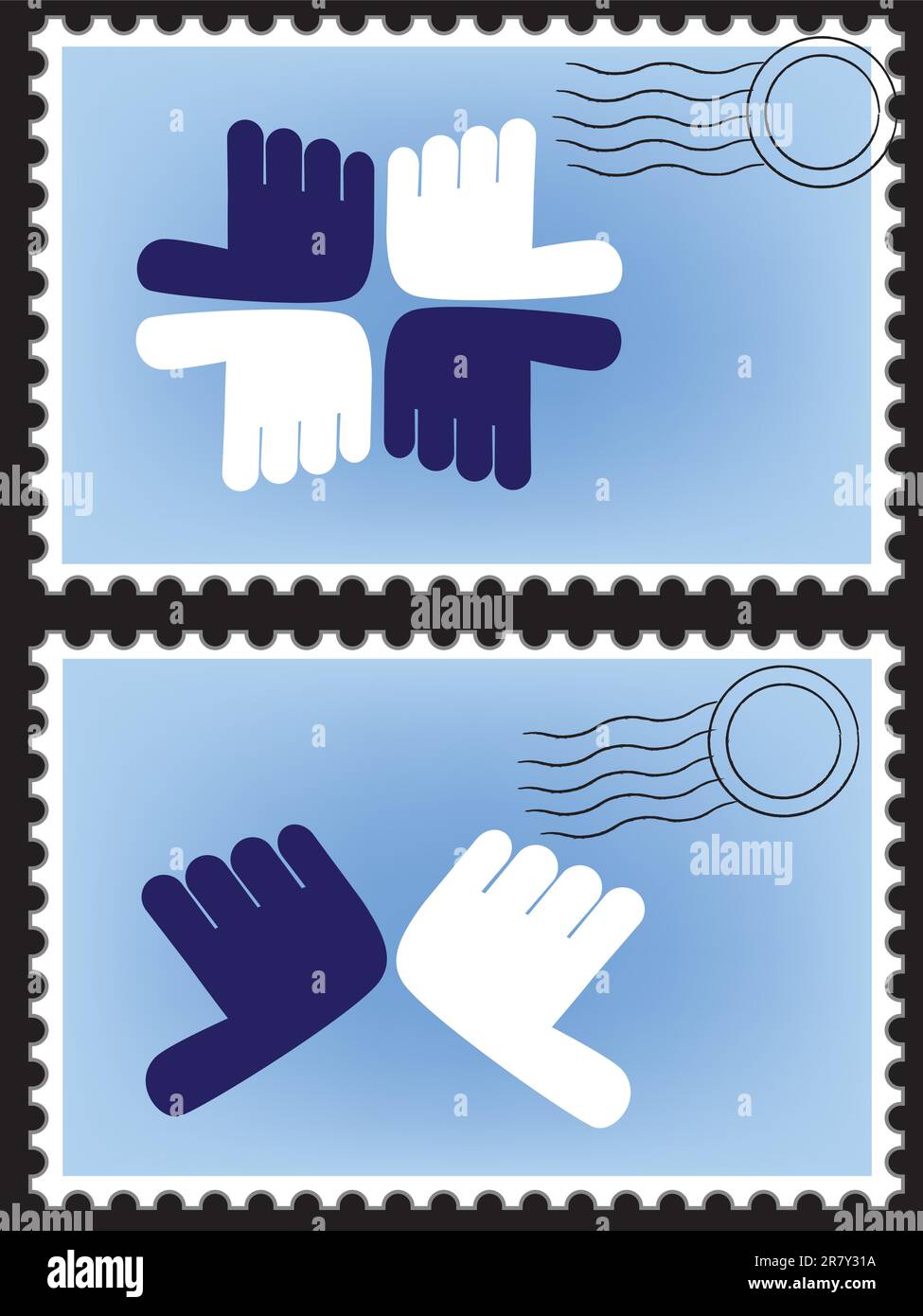 Vector stamp. Postage, post, card, postcard. mail border, postal frame ...